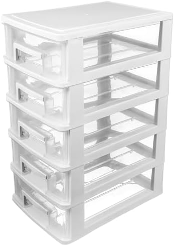 Amazon.com: Charmewooden 5 Drawer Desktop Storage, Small Organizer Box ...