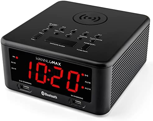 Alarm Clock Radio with Bluetooth Speaker, Digital FM Radio, Dual Alarm ...