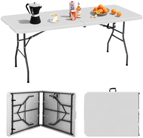 Amazon.com: Pazidom 6ft Folding Table, Heavy Duty Foldable Table with ...