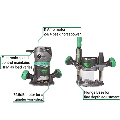 Snapklik.com : Router Kit Fixed/Plunge Base Variable Speed 11 Amp Motor ...