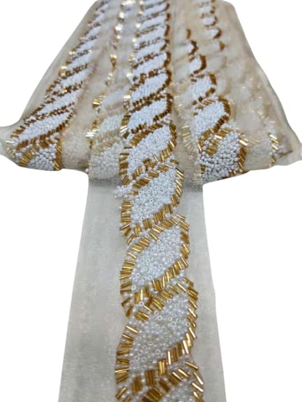 R R LACE Katdana Beads Lace & Hand Work Fancy Lace for Dresses, Lehenga ...