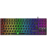 Amazon.com: REBOCOON RGB Gaming Keyboard - 87 Key Tenkeyless Compact ...