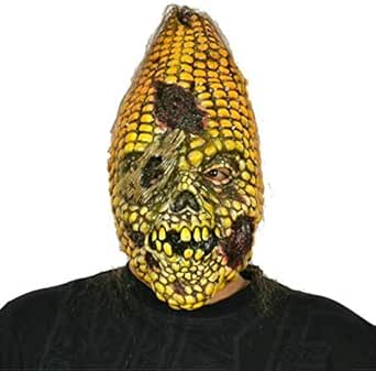 Amazon.com: YU FENG Halloween Scary Burned Corn Mask Adult Latex ...
