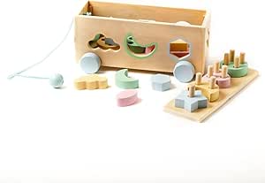 Colby & Co Dreamy Shape Sorting Toy | Wooden Sorting Toy for 1 Year Old ...