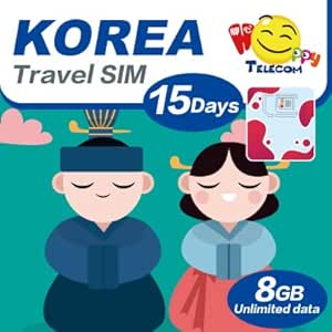Amazon.com: Happy 5G South Korea 15 Days Unlimited Data Travel Sim Card | 8GB of 5G High-Speed ...