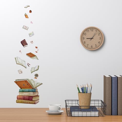 wondever Reading Corner Wall Stickers Owl Books Inspirational ...