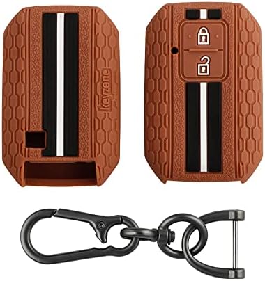 Keyzone® Striped Silicone Key Cover and Keyring Compatible for Glanza ...