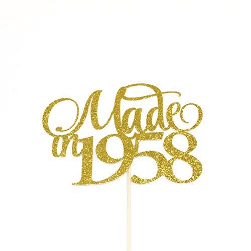 Amazon.com: Made In 1958 Cake Topper, Birthday Cake Topper, Anniversary ...