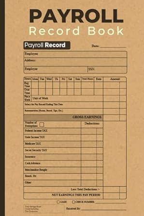 Payroll Record Book: The Meticulously Designed Ledger Allows You to ...