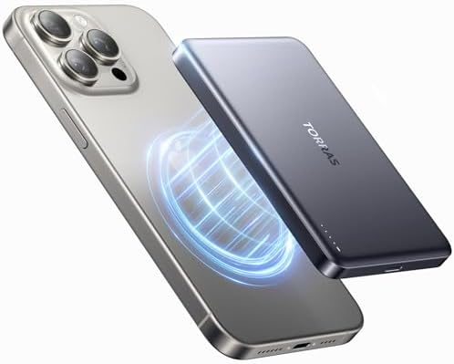 Amazon | 【2024年進級プロ版】TORRAS モバイル バッテリー MagSafe対応 軽量 小型 マグセーフ充電器 薄型 ワイヤレス充電器 携帯充電器 コンパクト 5000mAh ...