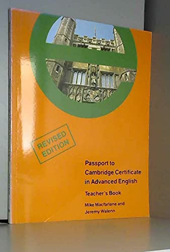 Buy Passport To The Certificate In Advanced English (Cae): Teacher's ...