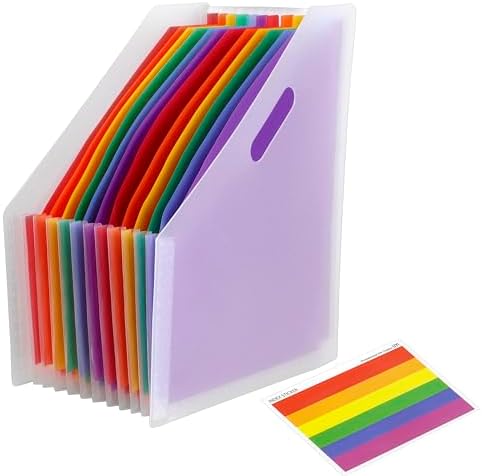 NISUN 12 Pockets Vertical Expanding File Folders Letter A4 Size ...