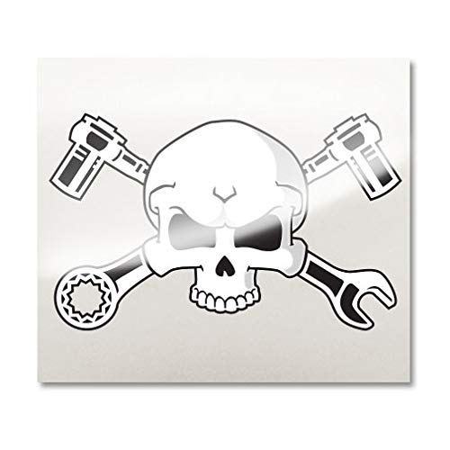 Amazon.com: Automotive Mechanic Skull Crossbones Auto Repair Decal ...