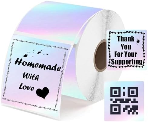 Amazon.com : Square Direct Thermal Labels Stickers Watercolor Thermal ...