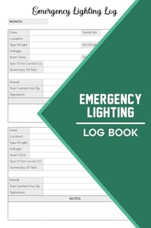 Emergency Lighting Log Book: Emergency Light Inspection & Maintenance ...