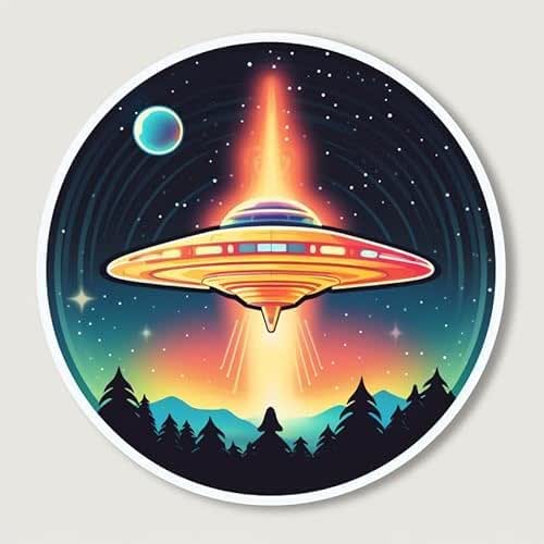 Amazon.com: Ufo Alien Space Ship Unique Vinyl Decal Waterproof Sticker ...