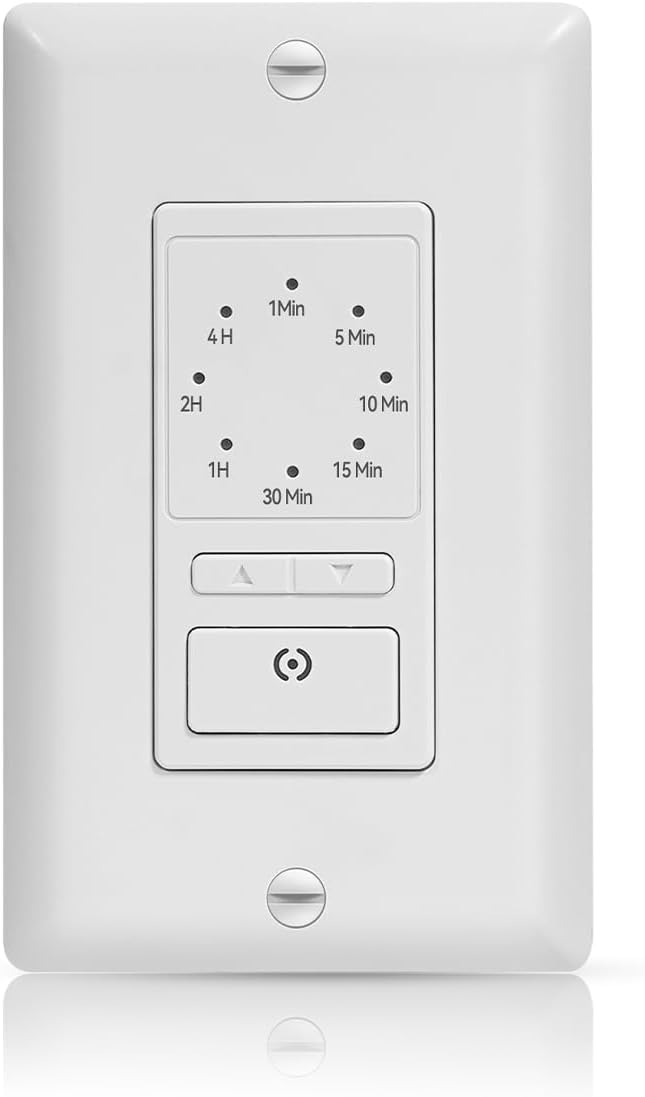 ECOELER Countdown Timer Switch, 1-5-10-20-30-60 Min, 2-4 Hour, in-Wall ...
