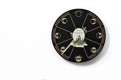 Amazon.com: Moon Phase Wall Clock - Lunar Cycle - Round Black - Moon ...