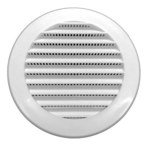 5” Inch / 125 mm Plastic Vent Cover White – Round Soffit Vent – Exhaust ...