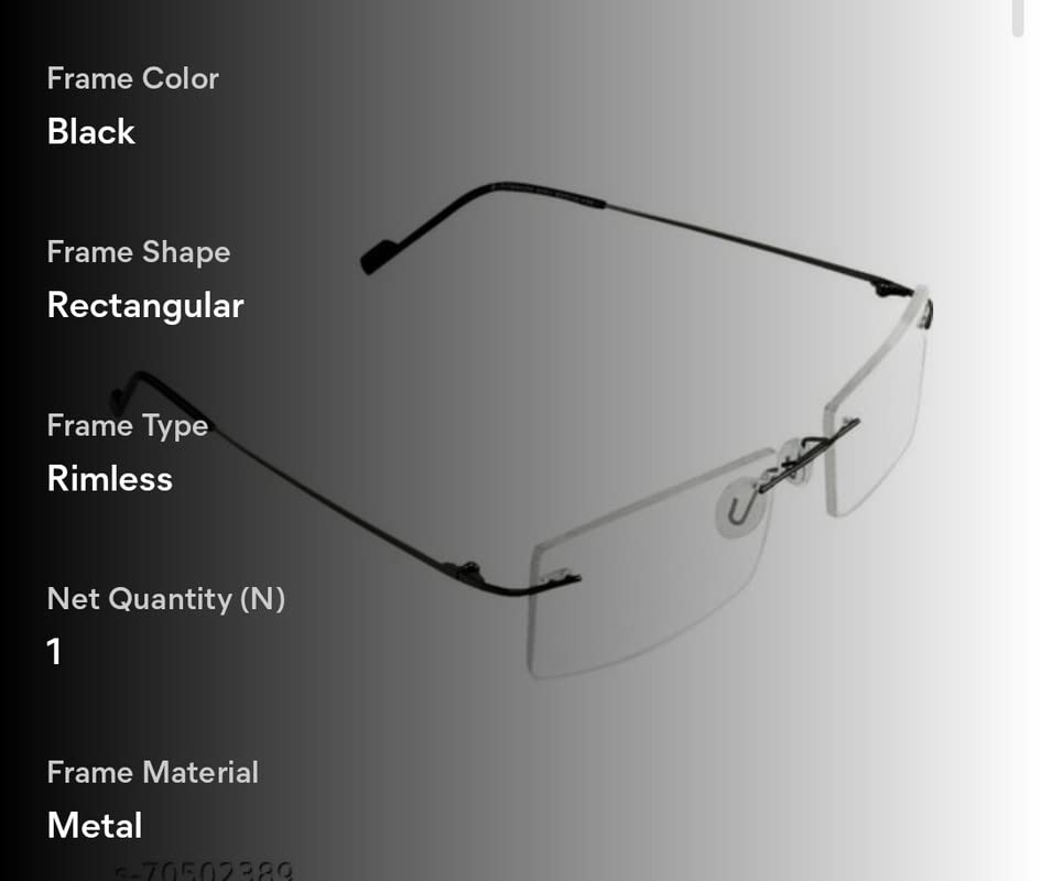 Buy Krishna Optical Rimless Black Cut Power glasses For Men And Women ...