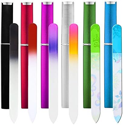 Amazon.com : 6 Pack Glass Nail File with Case, Crystal Fingernail Files ...
