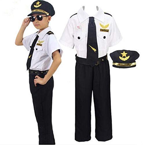 Buy Polyester Airline Pilot Costume For Kids (7-9 Yrs) Pilot Dress For ...