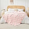 Amazon.com: JOOJA Soft Blanket Cozy Checkerboard Pink Bed Blanket ...