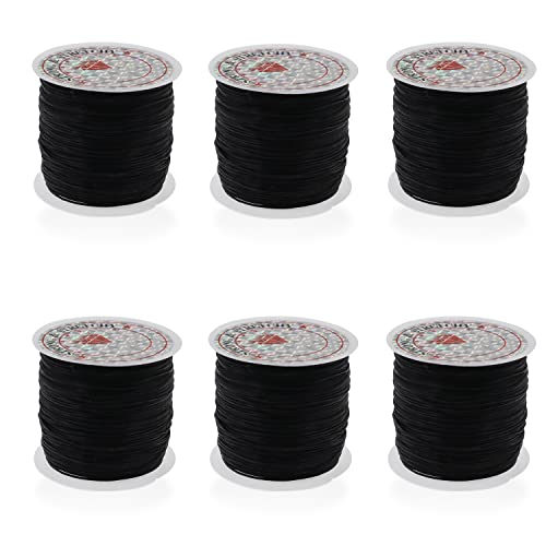 6 Rolls 0.8mm Flat Elastic Cord for Jewelry Making, 60m/65yard Elastic ...