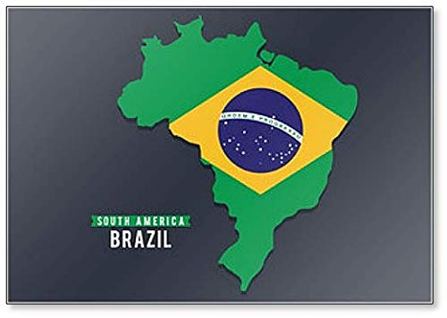 Buy of South America. Political of Brazil with Fridge Magnet Online at ...