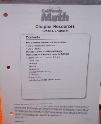 Chapter Resources Grade 1: Chapter 6: Houghton Mifflin: Amazon.com: Books