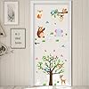 Amazon.com: Arawat Animal Tree Wall Decals Decor for Bedroom Living ...