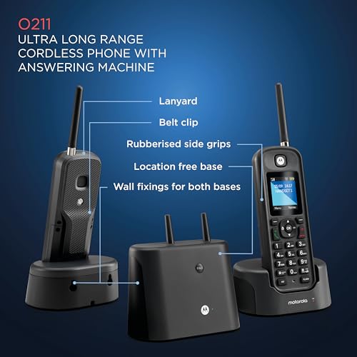 Motorola O211 DECT 6.0 Long Range Cordless Phone - Wireless Phones for ...