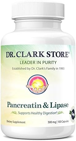 Amazon.com: Dr. Clark Pancreatin and Lipase Enzyme Supplement, 500mg ...