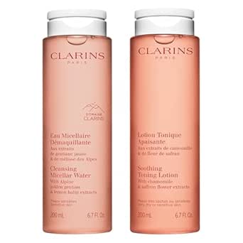 Amazon.com: Clarins Cleansing Micellar Water and Soothing Toning Lotion ...