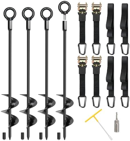 Amazon.com : hannger 4 Pack 18" Ground Anchors Shed Anchor Kit, Swing ...