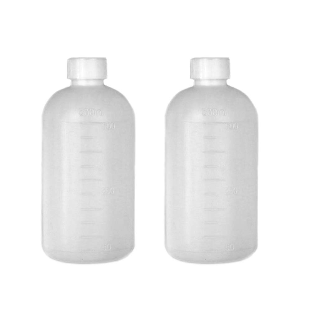2 botellas de plástico de 500 ml/17 onzas de boca pequeña graduadas de ...