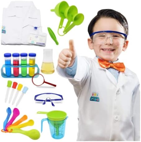 Why2Wise Kids Science Experiment Kit with Lab Coat Scientist Costume ...