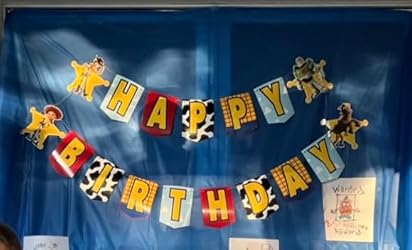 Amazon.com: Toys Happy Birthday Banner for Story Birthday Decorations ...