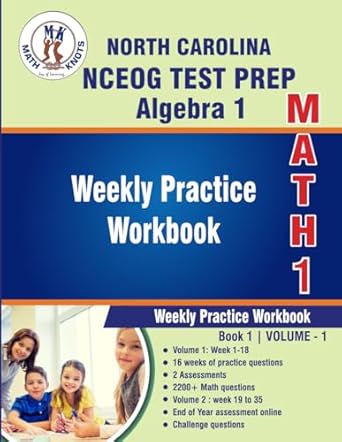 North Carolina State (NC EOG) Test Prep : Algebra 1 Weekly Practice ...