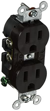 Hubbell 5252 AB Receptacle, Duplex, à lame droite Hubbel-pro, 15 A, 125 ...