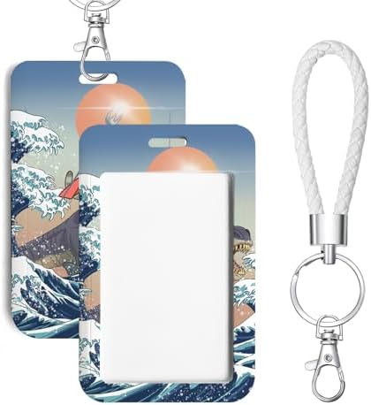 Amazon.com : Sliding ID Badge Holder with Keychain Hard Vertical ...