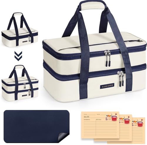Amazon.com: Yinder 2 Pieces Insulated Casserole Carrier Pie Carrier for ...