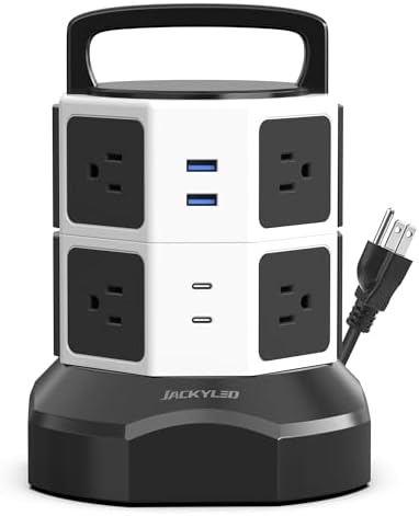 Amazon.com: TROND Retractable Power Strip Tower - 5ft Flat Plug ...
