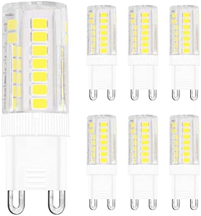 TRIJZHOU 6 Pack G9 LED Light Bulb 50w 40w Halogen Equivalent 4w ...