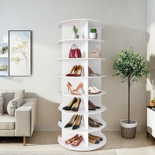 Amazon.com: Toemics 7 Tier Rotating Shoe Rack Tower, 360° Spinning ...