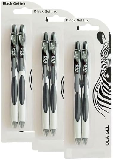 Ideaonic Zebraa Ola Black Retractable Gel Pens 2 Pack x3 : Amazon.co.uk ...