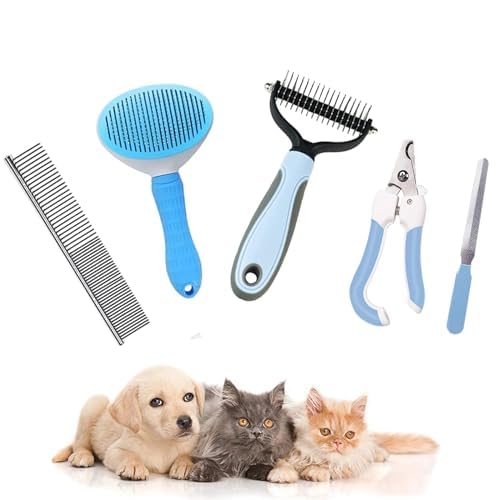 Amazon.com: Dog Brush Shedding 5 In 1 Grooming Kit - Dog Grooming Dog ...