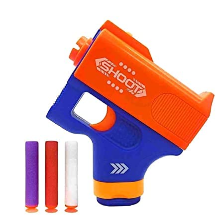 Mini Soft Blaster Manual Bullet Pistol with 3 Soft Foam Bullets Toy ...