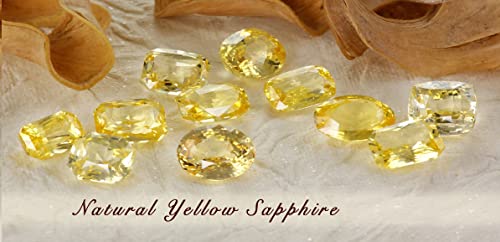 Buy QUEEN-GEMS 5 Carat Yellow Sapphire Stone Original Certified Rashi ...