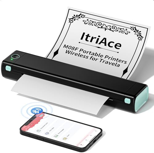 ItriAce M08F Portable Printers Wireless for Travel,Portable Bluetooth ...